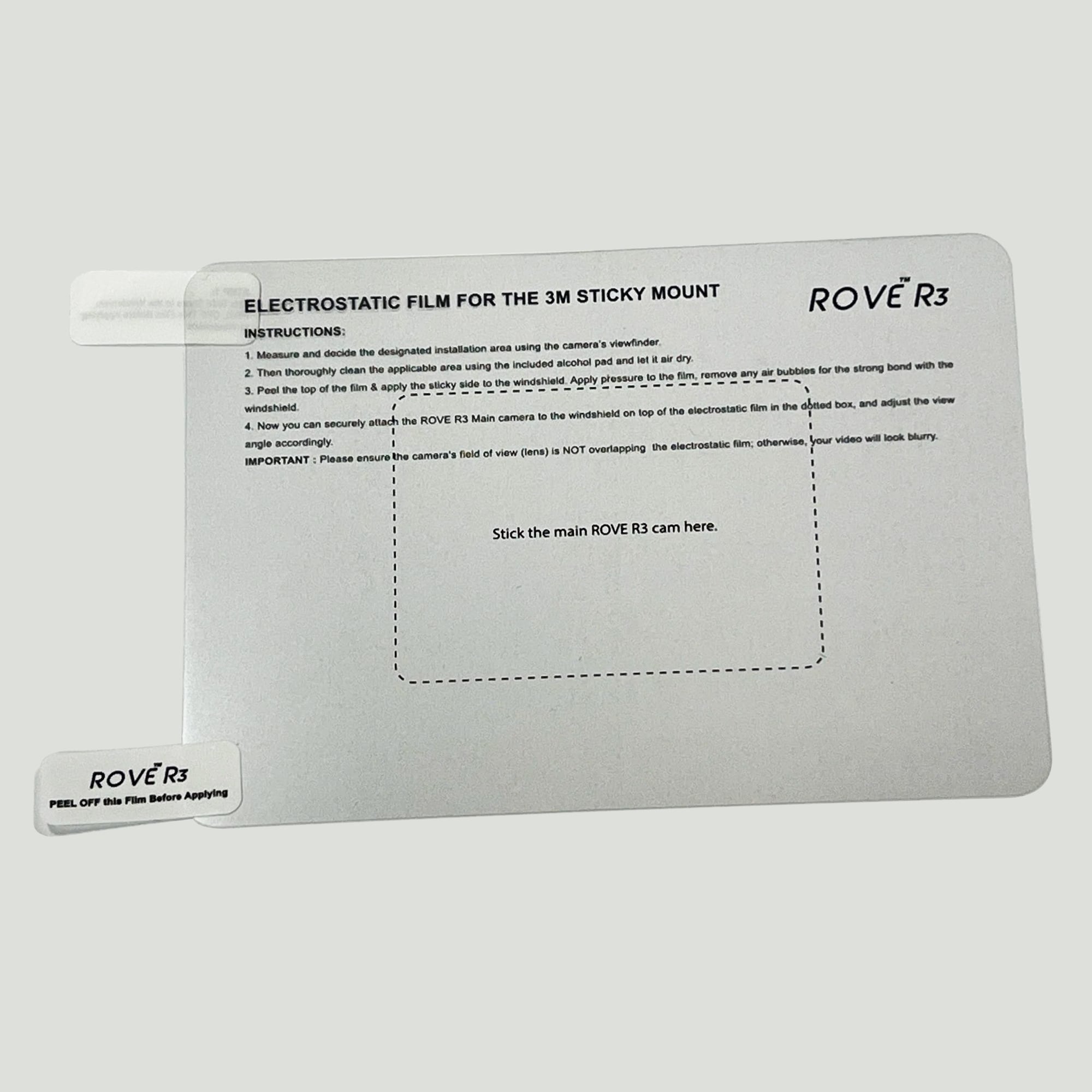 3M Stickers & Electrostatic Films for Rove R3 - 2 PCS Each ( 2PCs Fron