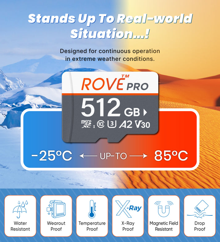 ROVE PRO microSD Card with Full-Size SD Adapter