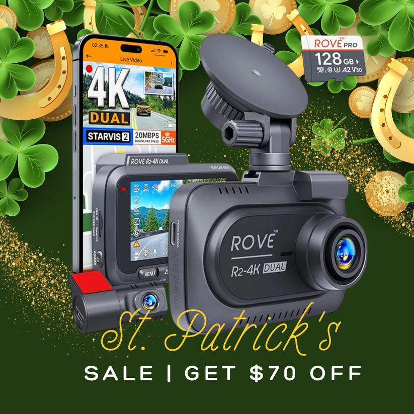 NEW ROVE R2-4K DUAL Dash Cam Front and Rear, STARVIS 2 Sensor, FREE 12