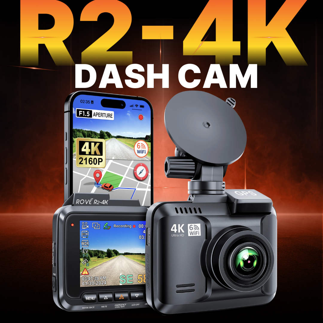 ROVE R2-4K Dash Cam for Cars 2160P Built-In Wi-Fi & GPS, Night Vision ...