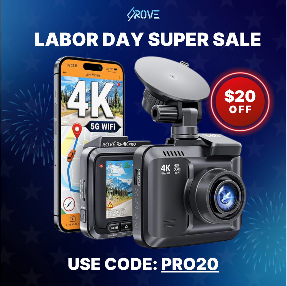 ROVE R2-4K PRO Dash Cam, Built-in GPS, 5G WiFi Dash Camera for Cars, 2