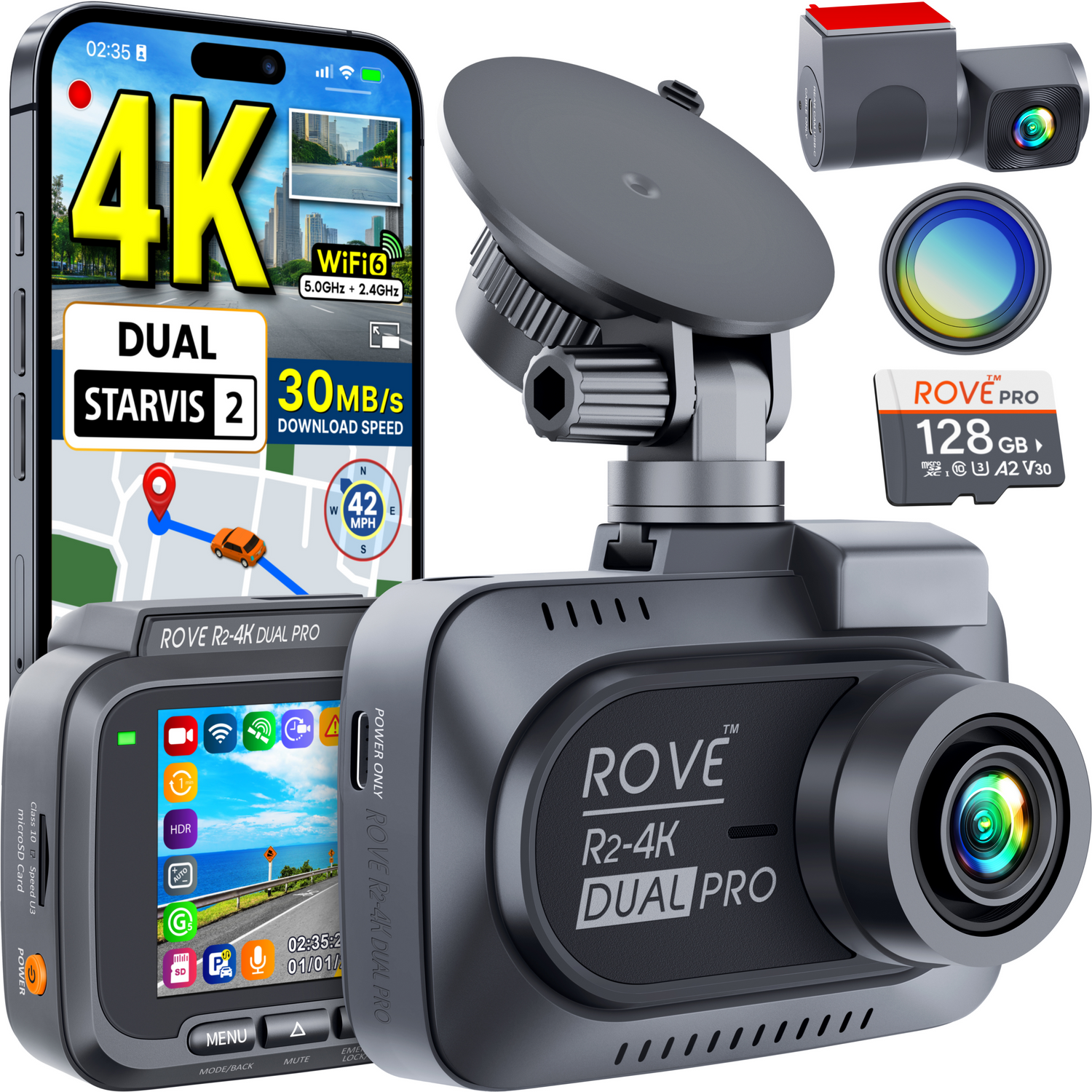 ROVE R2-4K DUAL PRO Dash Cam