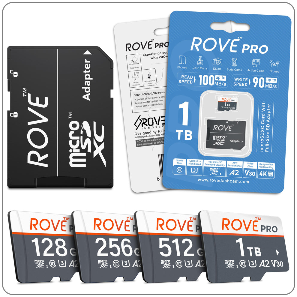 ROVE PRO microSD Card with Full-Size SD Adapter