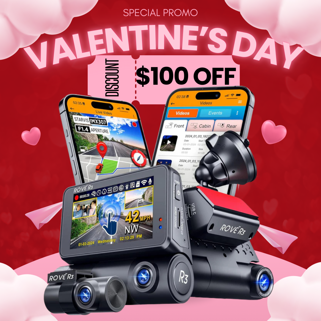 ROVE R3, 3 Channel Touch Screen Dash Cam with Built-in Dual-Band 5GHz