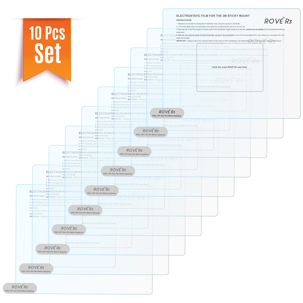 Electrostatic Films for ROVE R3’s front/primary camera – ROVE Dash Cam