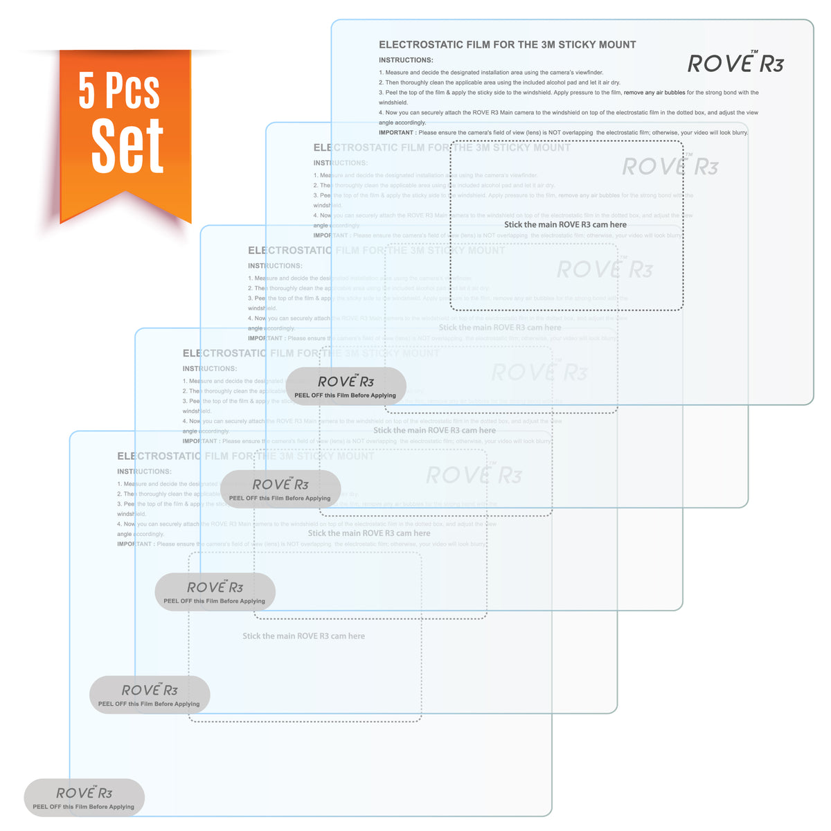 Electrostatic Films for ROVE R3’s front/primary camera – ROVE Dash Cam