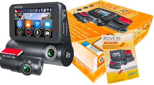ROVE R3, 3 Channel Touch Screen Dash Cam with Built-in Dual-Band 5GHz