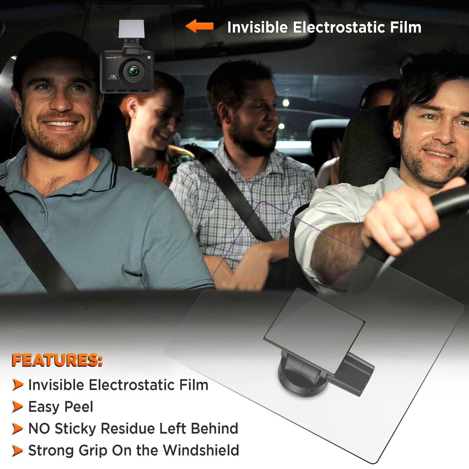 ROVE Invisible Electrostatic Film Car Sticker & Easy Peel OFF