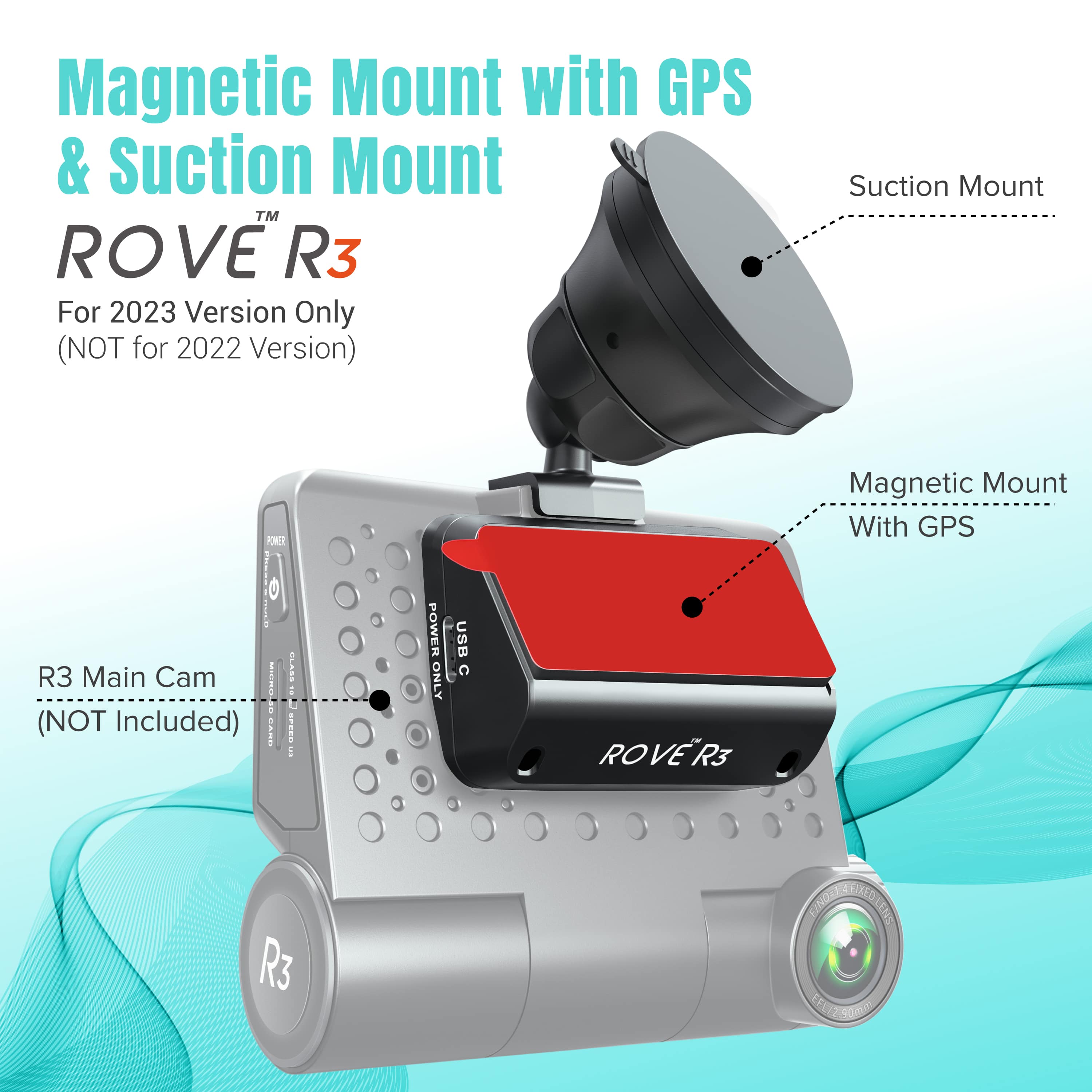 R3 Mount Bundle - R3 Suction Mount + Magnetic Mount with Built-In GPS